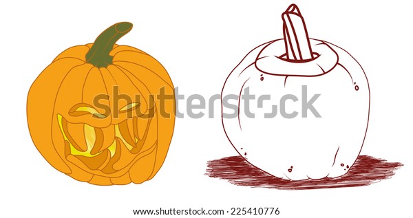 Malicious Smiley Halloween Pumpkin Vector Set Stock Vector (Royalty ...