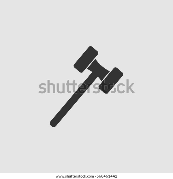 Mallet Icon Flat Black Pictogram On Stock Vector (Royalty Free) 568461442
