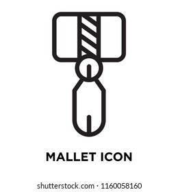 Mallet Icon Vector Isolated On White Stock Vector (Royalty Free) 1160058160
