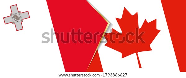 Malta Canada Flags Two Vector Flags Stock Vector (Royalty Free ...
