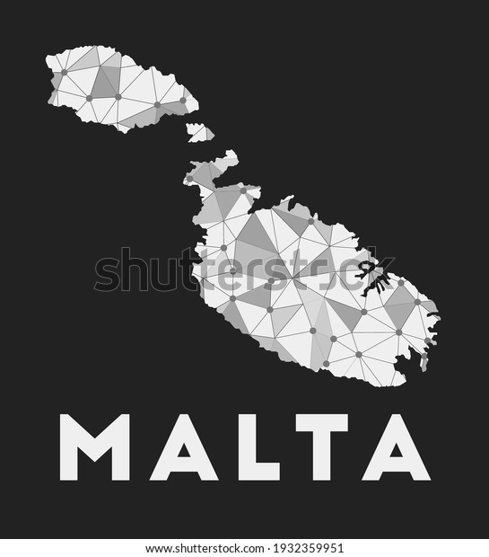 Malta Communication Network Map Island Malta Stock Vector (Royalty Free ...