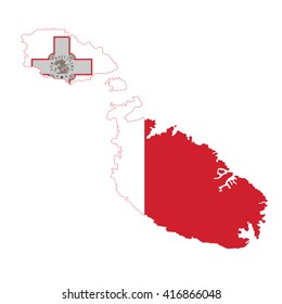 Malta Country Flag Map Shape National Stock Vector (Royalty Free ...
