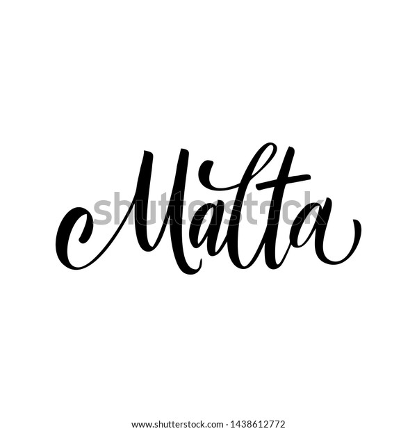 Malta Lettering Vector Illustration Perfect Design Stock Vector ...