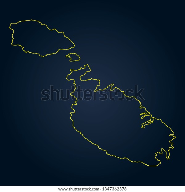 Malta Map Abstract High Detailed Map Stock Vector (Royalty Free ...