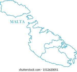 Malta Map Blue Color Vector Stock Vector (Royalty Free) 1512620051 ...