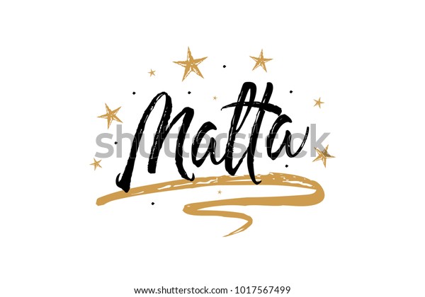 Malta Name Country Word Text Card Stock Vector (Royalty Free ...