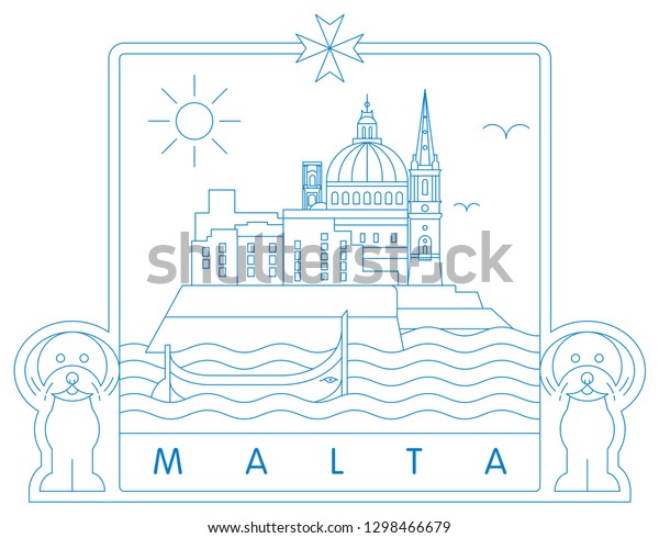 Malta Symbols Vector Illustration Typography Design Stock Vector ...