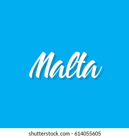 Malta Text Design Vector Calligraphy Typography Stock Vector (Royalty ...