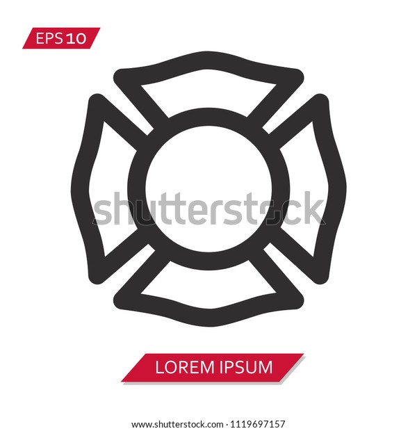 Maltese Cross Vector Icon Symbol Stock Vector (Royalty Free) 1119697157