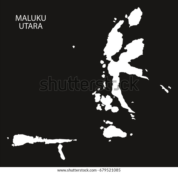 Maluku Utara Indonesia Map Black Inverted 库存矢量图（免版税）679521085 ...