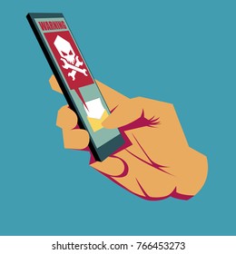 Malware Notification On Phone Screen Screen: vector de stock (libre de ...