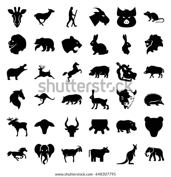 Mammal Icons Set Set 36 Mammal Stock Vector (Royalty Free) 648307795 ...