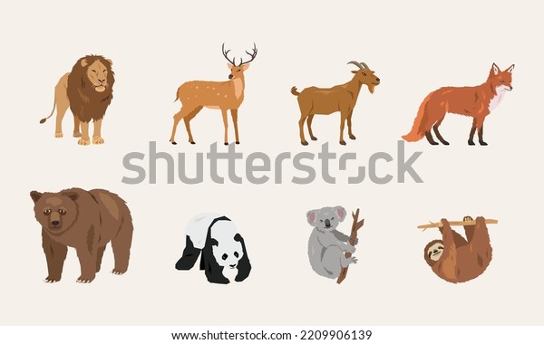 Mammals Vector Illustration Flat Style Stock Vector (Royalty Free ...