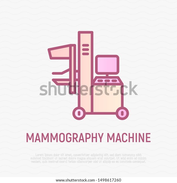 Mammography Machine Thin Line Icon Laboratory Stock Vector (Royalty ...