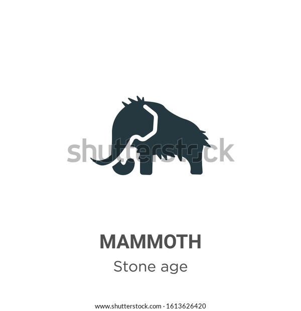 Mammoth Glyph Icon Vector On White Stock Vector (Royalty Free) 1613626420