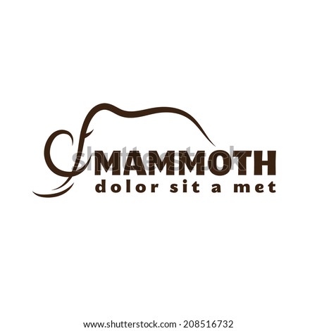 Mammoth Outline Illustration Stock Vector (Royalty Free) 208516732 ...