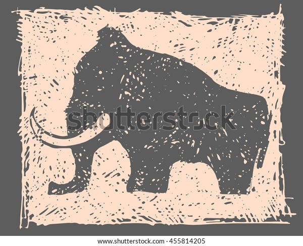 Mammoth Sienna Drawing Ancient Graphic Background Stock Vector (Royalty ...