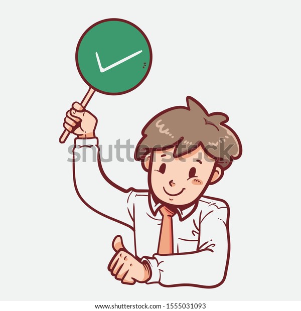 Man Approval Sign Sign Board Stock Vector (Royalty Free) 1555031093 ...