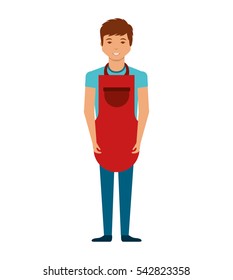 Man Apron Character Vector Illustration Design Stock Vector (Royalty ...
