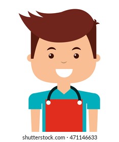 Man Apron Isolated Icon Vector Illustration Stock Vector (Royalty Free ...