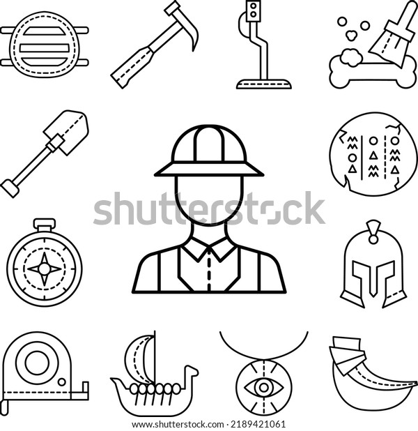 Man Archaeologist Avatar Icon Collection Other Stock Vector (Royalty ...