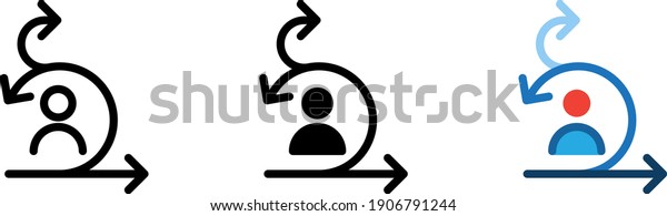 Man Arrow Symbolising Scrum Master Icon Stock Vector (Royalty Free ...