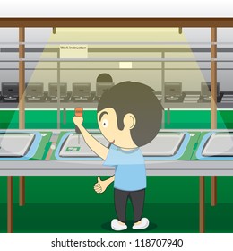 Man Assembly Process Production Television Vector 库存矢量图（免版税）118707856 ...