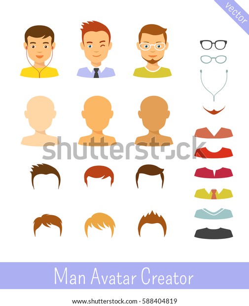 Man Avatar Creator Male Avatar Character Stock Vector (Royalty Free ...