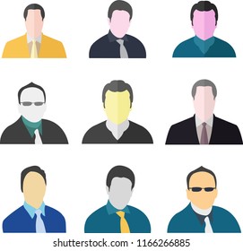Man Avatar Icon Set Collection Man Stock Vector (Royalty Free ...