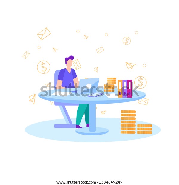 Man Banker Analyst Thinking Analyzing Profit Stock Vector (Royalty Free ...