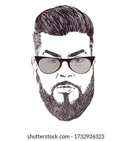 Man Beard Illustration Line Art Stock Vector (Royalty Free) 1732926323 ...