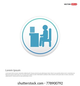 Man Behind Computer Desk Icon Free Stock Vector (Royalty Free ...