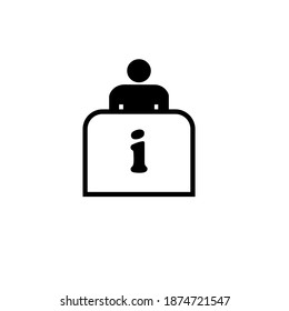 Man Behind Information Desk Icon Vector Stock Vector (Royalty Free ...