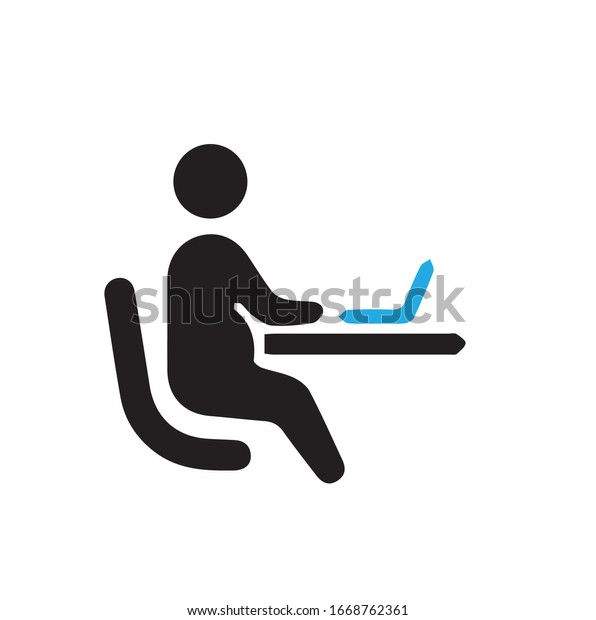 Man Behind Laptop Desktop Vector Icon Stock Vector (Royalty Free ...