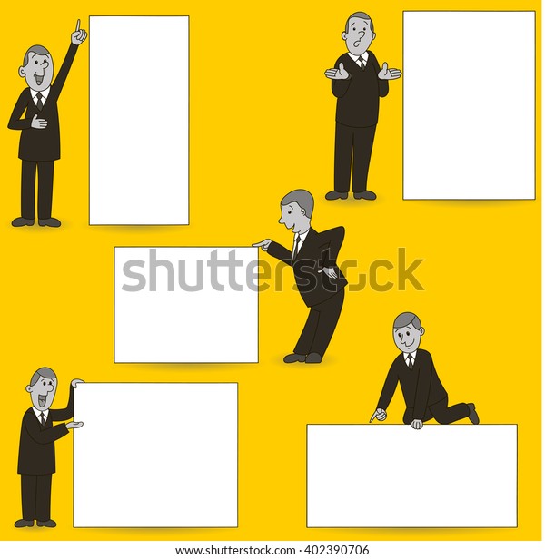 Man Blank Banner Sign Poster Stock Vector (Royalty Free) 402390706 ...