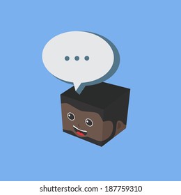 Man Block Head Cartoon Character Stock Vector (Royalty Free) 187759310 ...