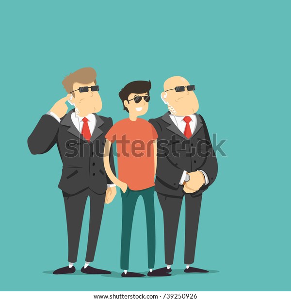 Man Bodyguards Team Vector Illustration Stock Vector (Royalty Free ...