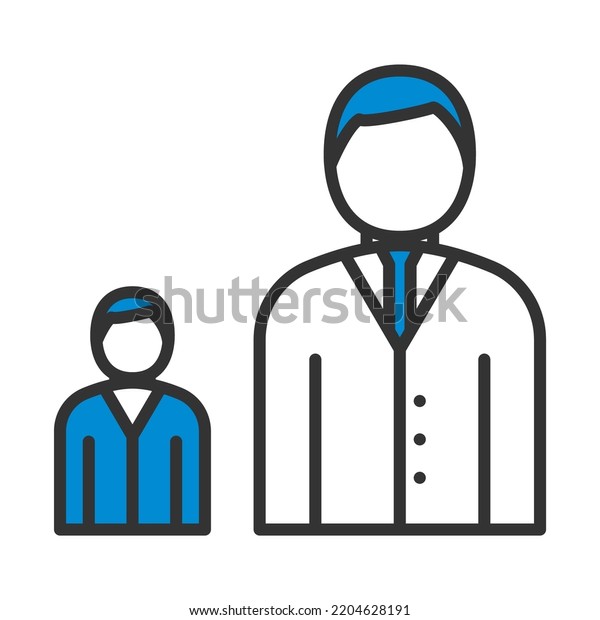 Man Boss Subordinate Icon Editable Bold Stock Vector (Royalty Free ...