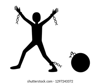 Man Breaks Chains Freedom Concept: vector de stock (libre de regalías ...