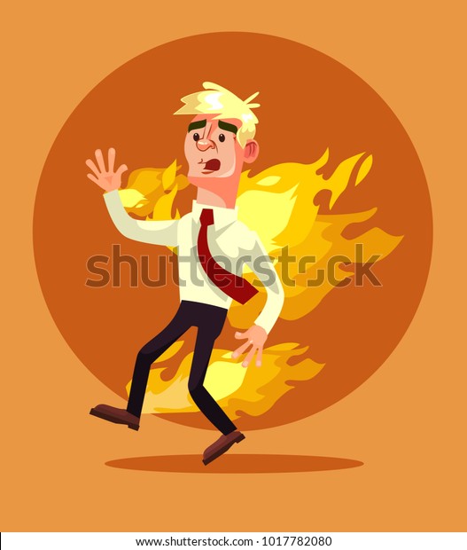 Man Burn Vector Flat Cartoon Illustration 库存矢量图（免版税）1017782080 ...