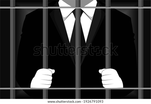 Man Business Suit Behind Bars Vector Stock Vector (Royalty Free ...