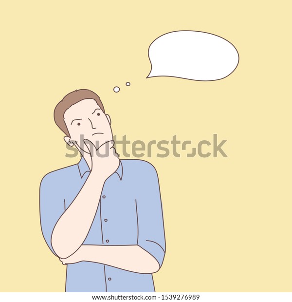 Man Businessman Thinking Hand Drawn Vector Stock Vector (Royalty Free ...