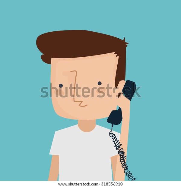 Man Calling Phone Vector Illustration Stock Vector (Royalty Free ...