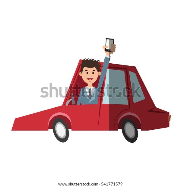 Man Car Smartphone Design Stock Vector (Royalty Free) 541771579 ...