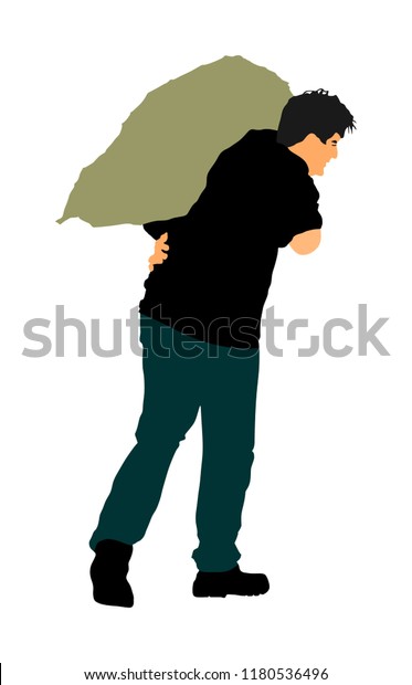 Man Carries Sack On Shoulder Vector: เวกเตอร์สต็อก (ปลอดค่าลิขสิทธิ์ ...