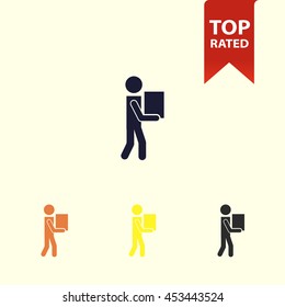 Man Carrying Box Icon Stock Vector (Royalty Free) 453443524 | Shutterstock