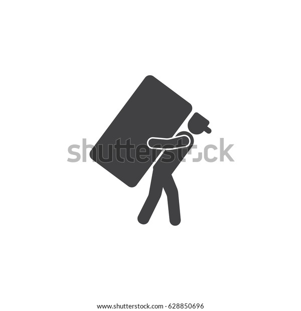 Man Carrying Box Icon On White Stock Vector (Royalty Free) 628850696 ...