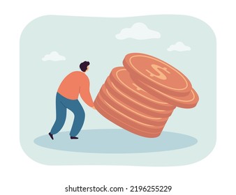 Man Carrying Heavy Stack Cash Money Stock Vector (Royalty Free ...