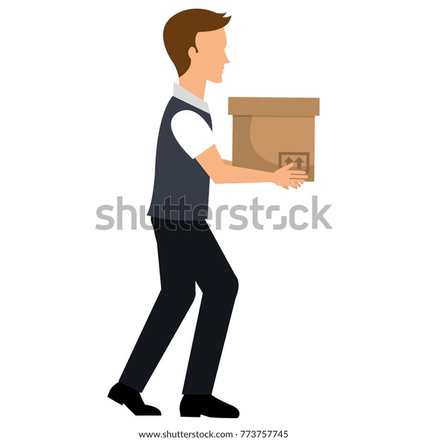 Man Carton Box Packing Icon Stock Vector (Royalty Free) 773757745 Man Carton Box Packing Icon Stock Vector (Royalty Free) 773757745