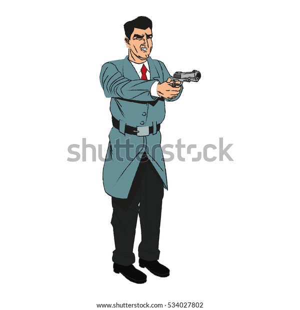 Man Cartoon Gun Design Stock Vector (Royalty Free) 534027802 | Shutterstock